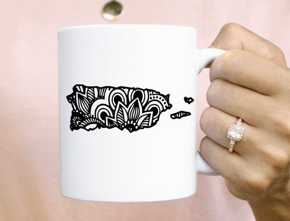 Boricua Mug Puerto Rico Mandala Personalized Mug Perfect | Etsy