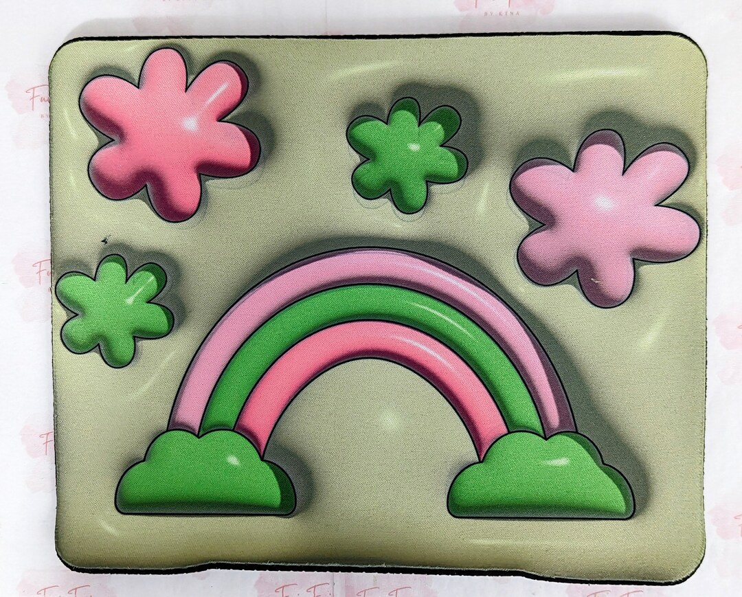 Retro Rainbow Flowers Mouse Pad Retro Mouse Mat 3D Inflated - Etsy