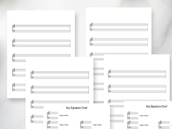 Partituras en blanco imprimibles para piano Letra y A4 - Etsy México
