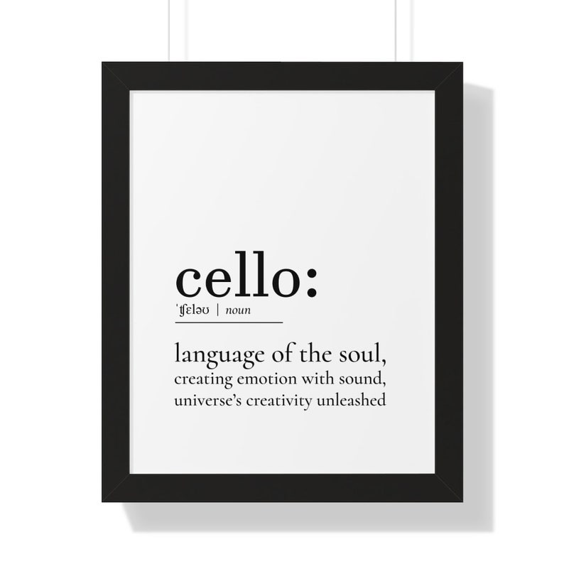 Cello Poster - Cello Wall Art Print Framed - Gift for Cellists - Etsy