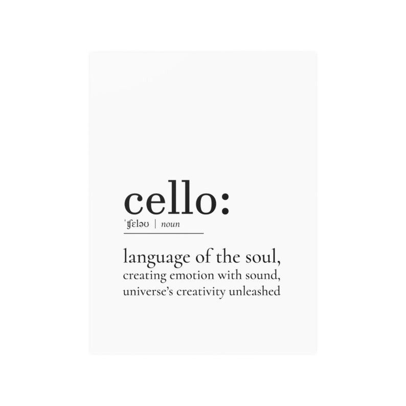 Cello Poster - Cello Wall Art - Decor Gift for Cellists and Cello ...