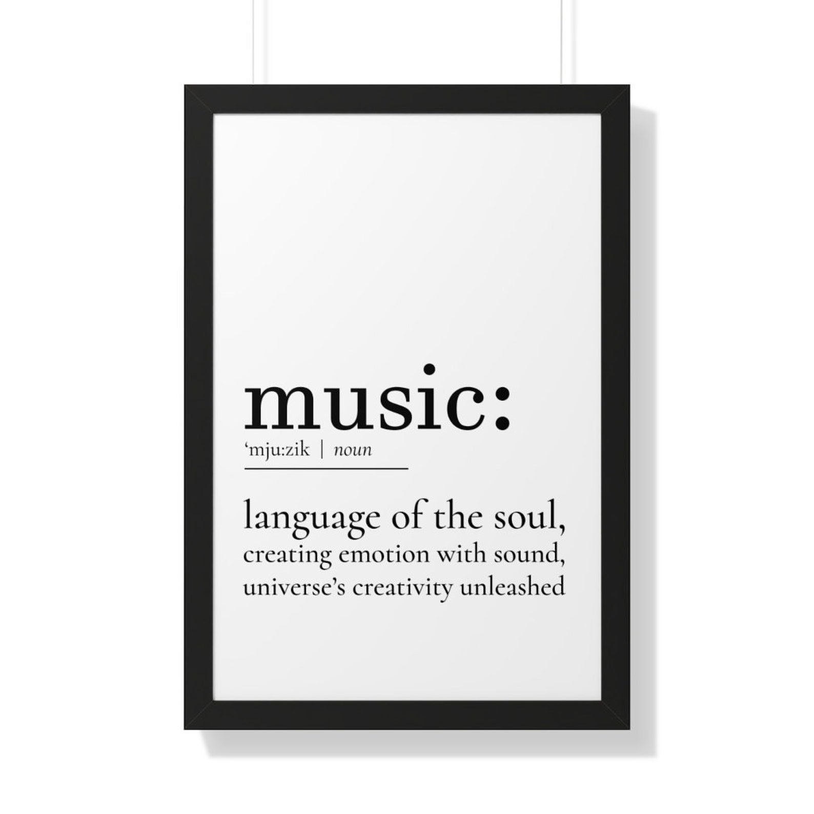 Music Poster - Music Wall Art Print Framed - Decor Gift for Musicians ...