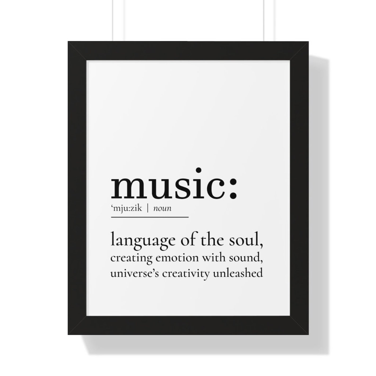 Music Poster - Music Wall Art Print Framed - Decor Gift for Musicians ...