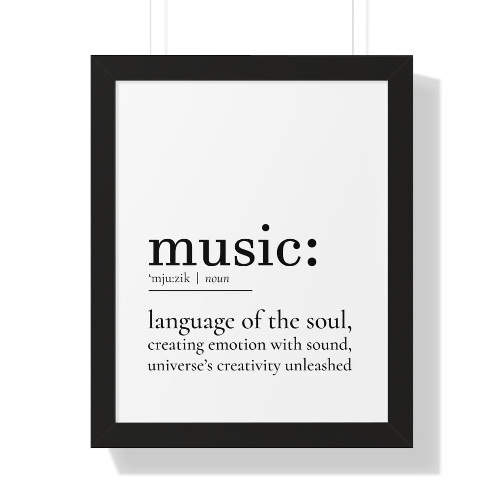 Music Poster - Music Wall Art Print Framed - Decor Gift for Musicians ...