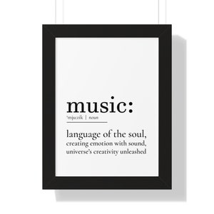 Music Poster - Music Wall Art Print Framed - Decor Gift for Musicians ...