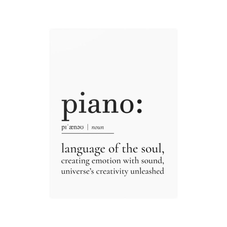 Piano Poster - Piano Wall Art - Decor Gift for Pianists and Piano ...