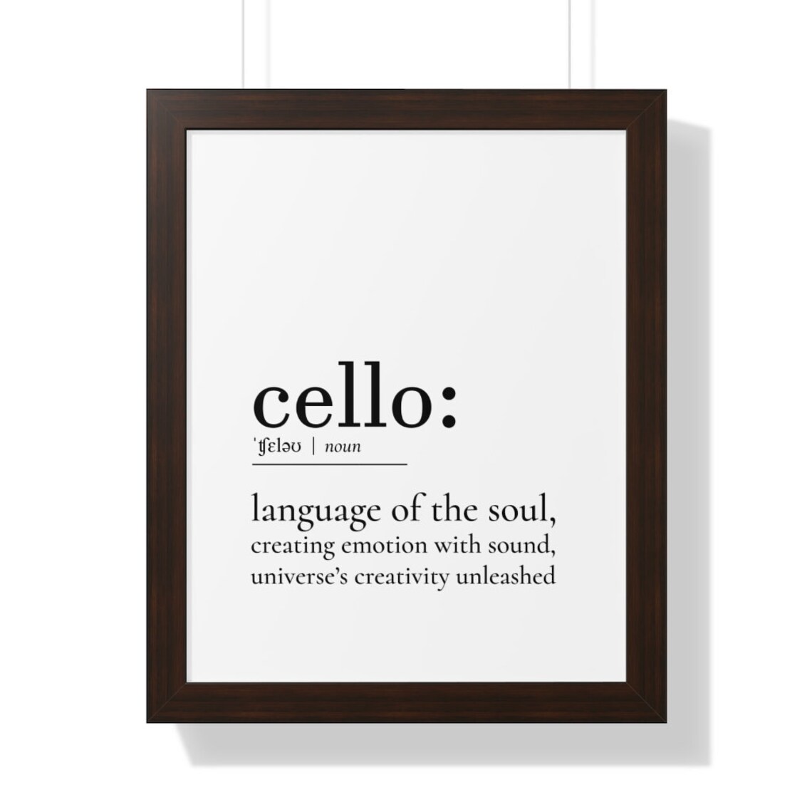 Cello Poster Cello Wall Art Print Framed Gift for Cellists - Etsy