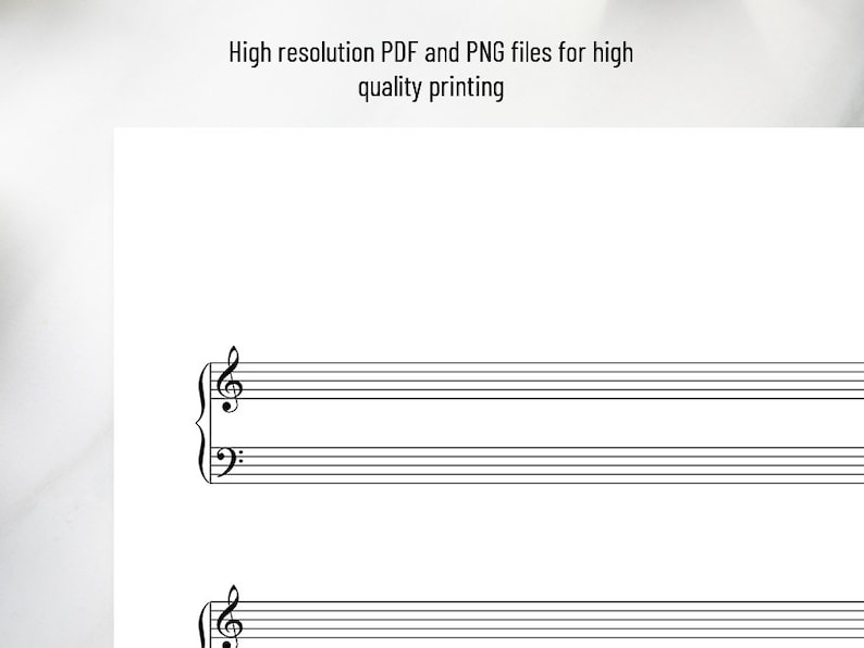 Blank Sheet Music Printable for Piano – Letter and A4 – Printable Music ...