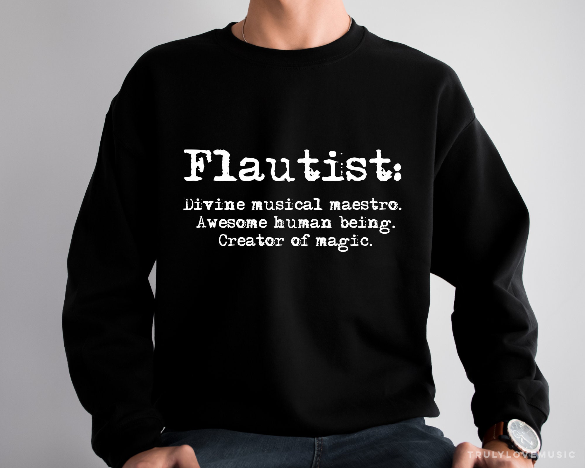 Flute Sweatshirt Sweater Flute Gift for Him Her Men Women Flautist ...