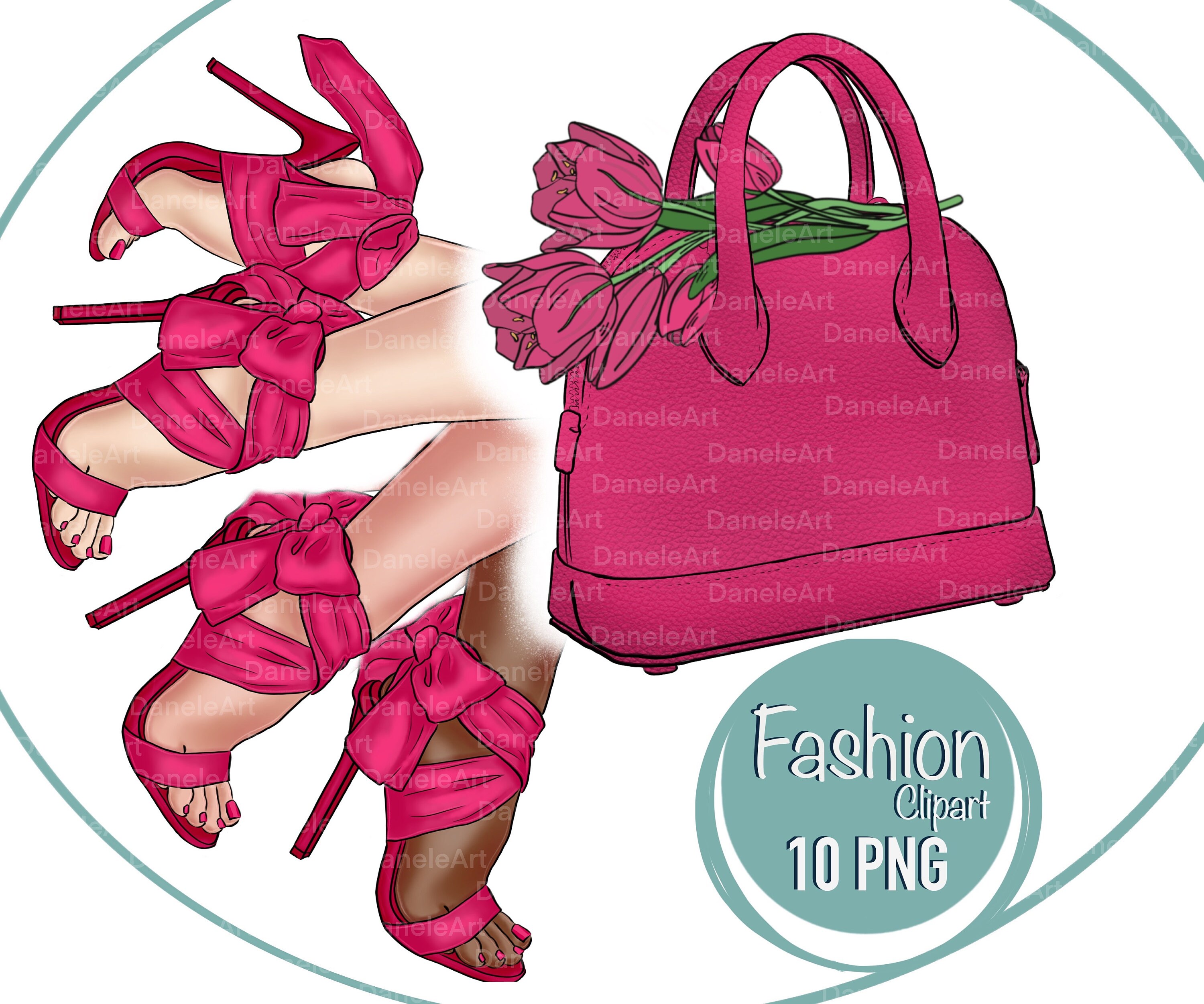 Fashion Clipart Set - Bag, Shoes, Backpack, Purse, Designer ...