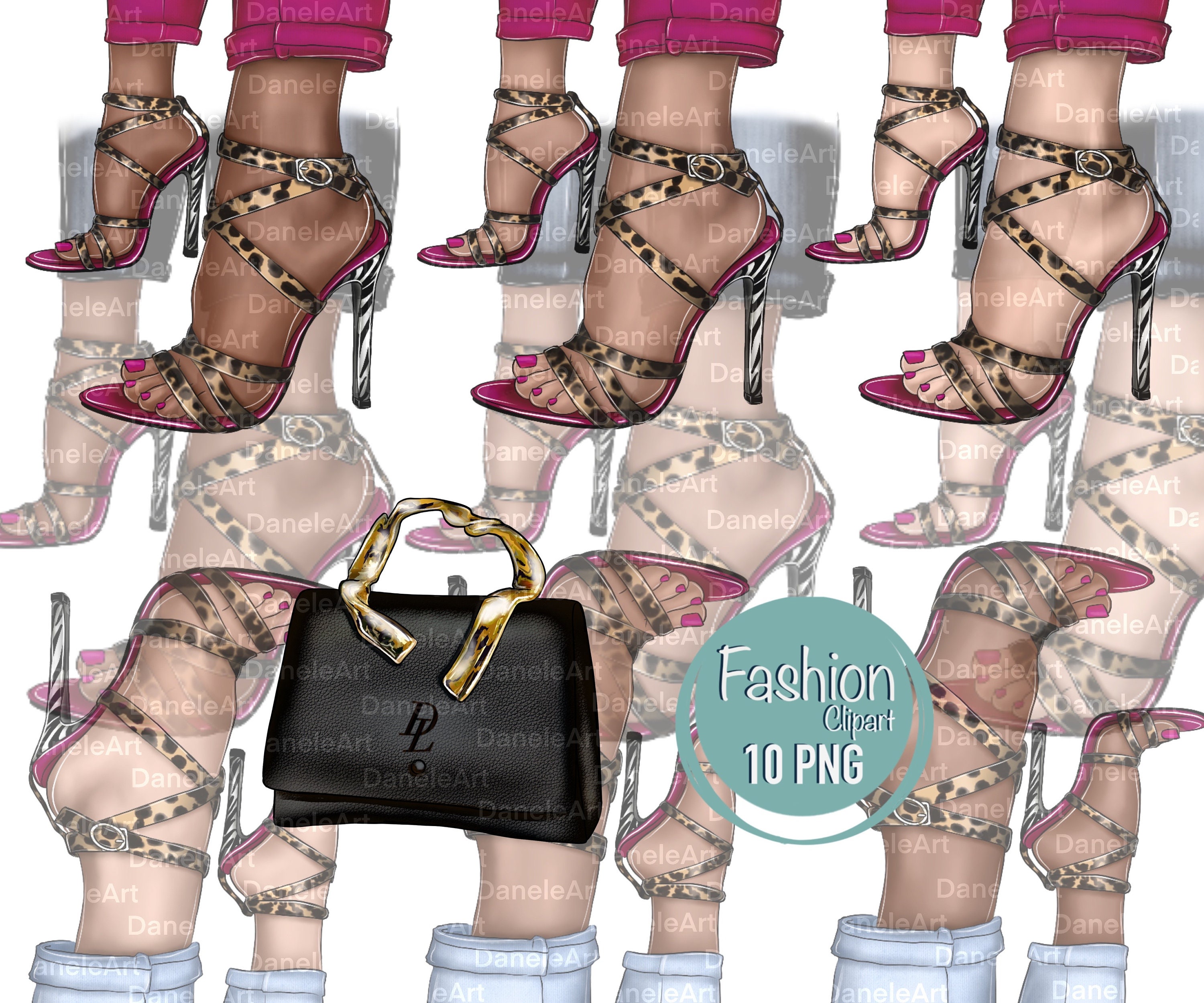 Fashion Clipart Set - Bag, Shoes, Backpack, Purse, Designer ...