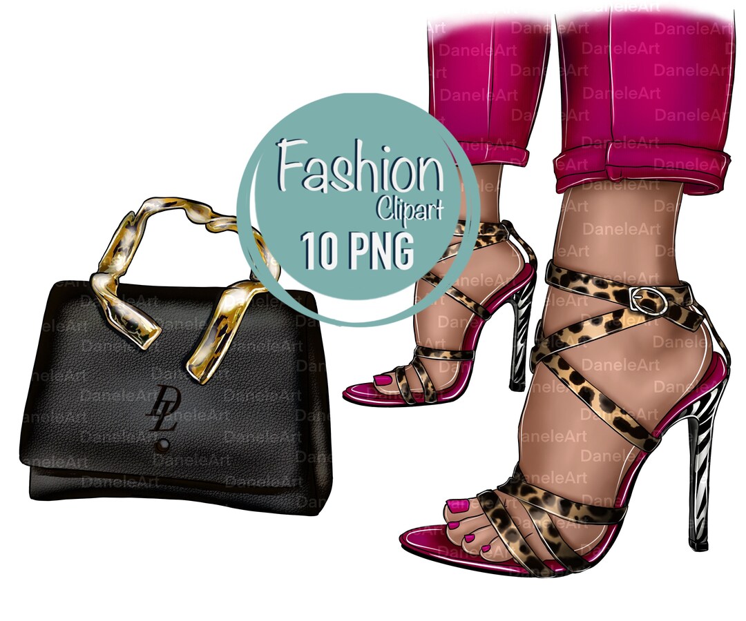 Fashion Clipart Set - Bag, Shoes, Backpack, Purse, Designer ...