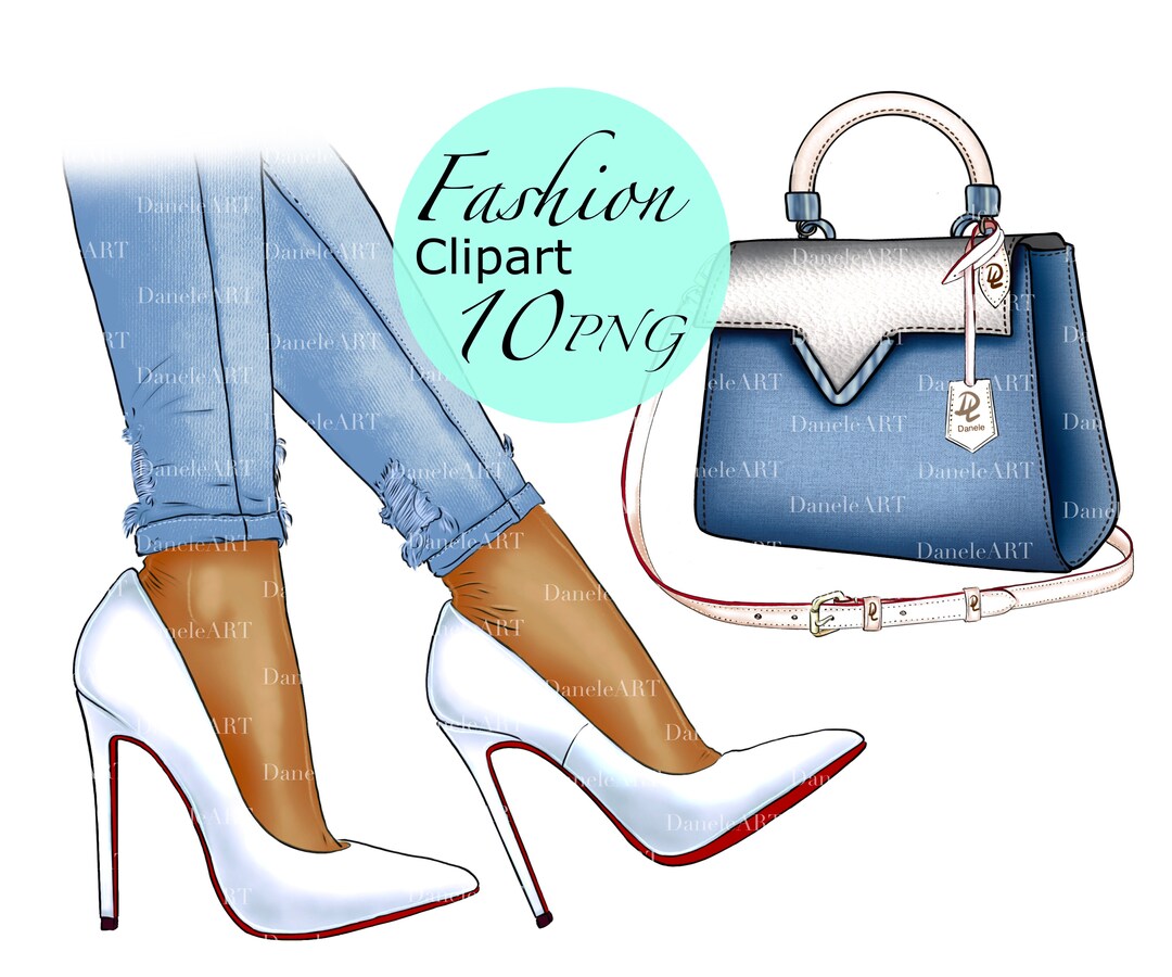 Fashion Clipart Set - Bag, Shoes, Backpack, Purse, Designer ...