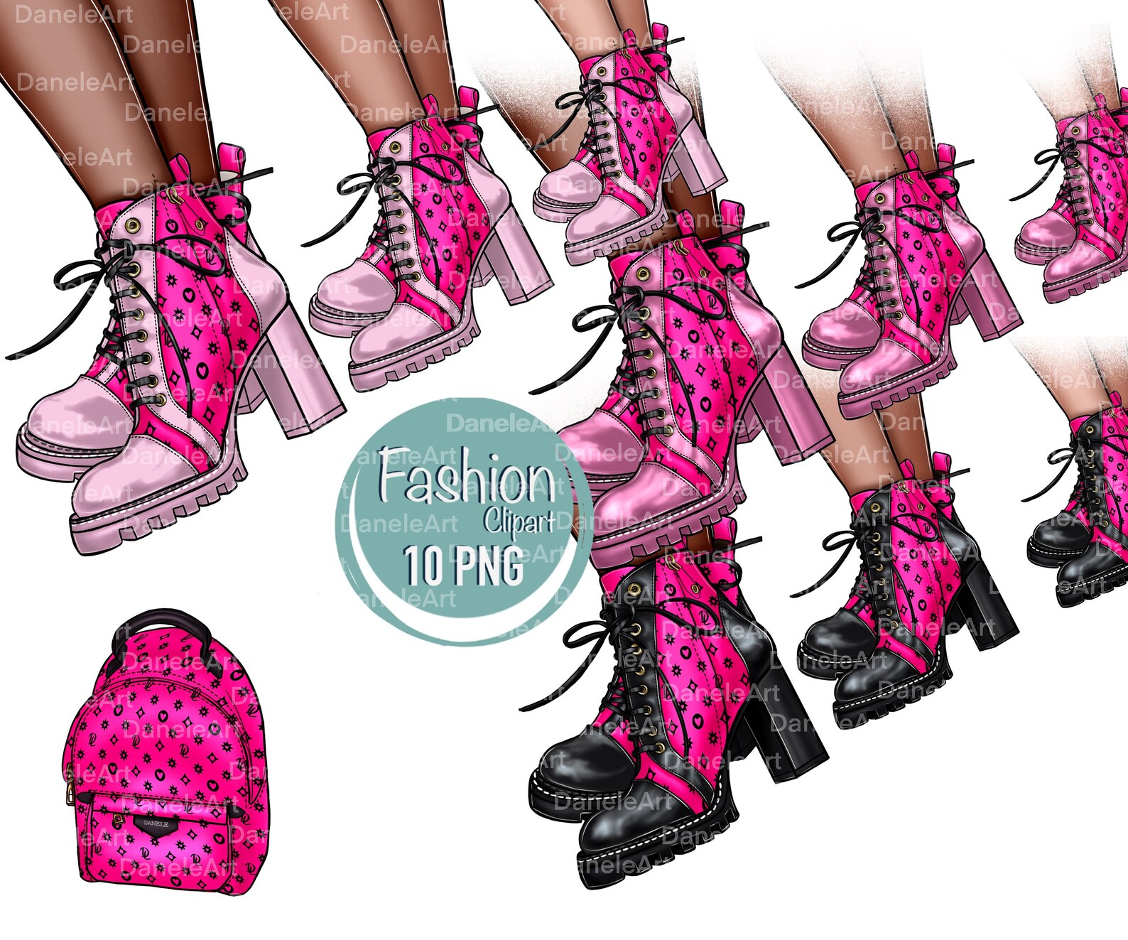 Fashion Clipart Set - Bag, Shoes, Backpack, Purse, Designer ...