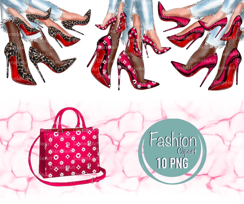 Fashion Clipart Set - Bag, Shoes, Backpack, Purse, Designer ...