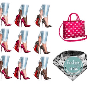 Fashion Clipart Set - Bag, Shoes, Backpack, Purse, Designer ...