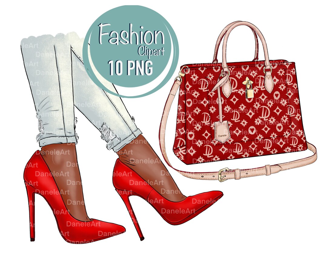 Fashion Clipart Set - Bag, Shoes, Backpack, Purse, Designer ...
