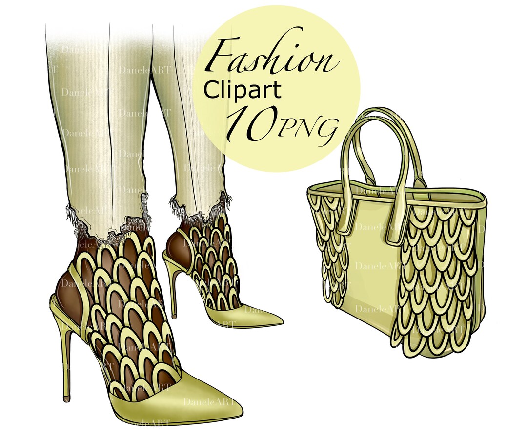 Fashion Clipart Set - Bag, Shoes, Backpack, Purse, Designer ...