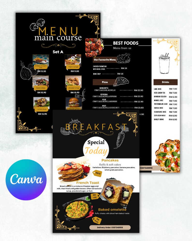 Restaurant Menu Template/foods/drinks/main Course Menu/breakfast/asian ...