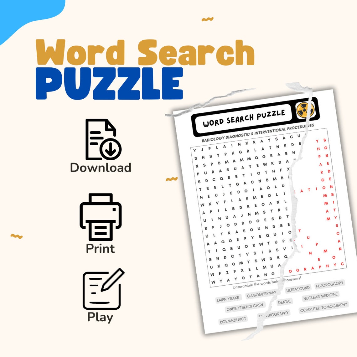 Printable Radiology Diagnostic & Interventional Procedures Word Search ...