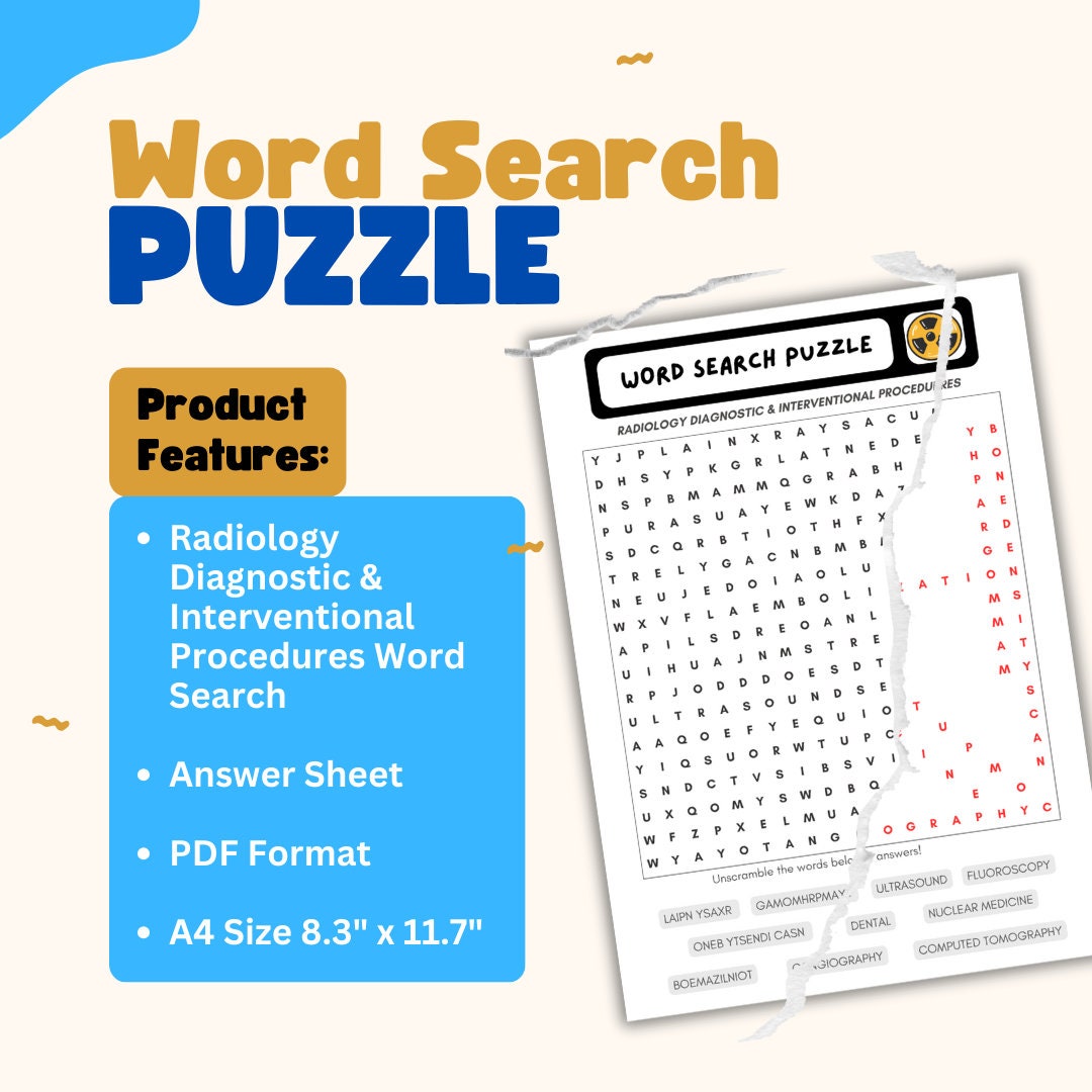 Printable Radiology Diagnostic & Interventional Procedures Word Search ...
