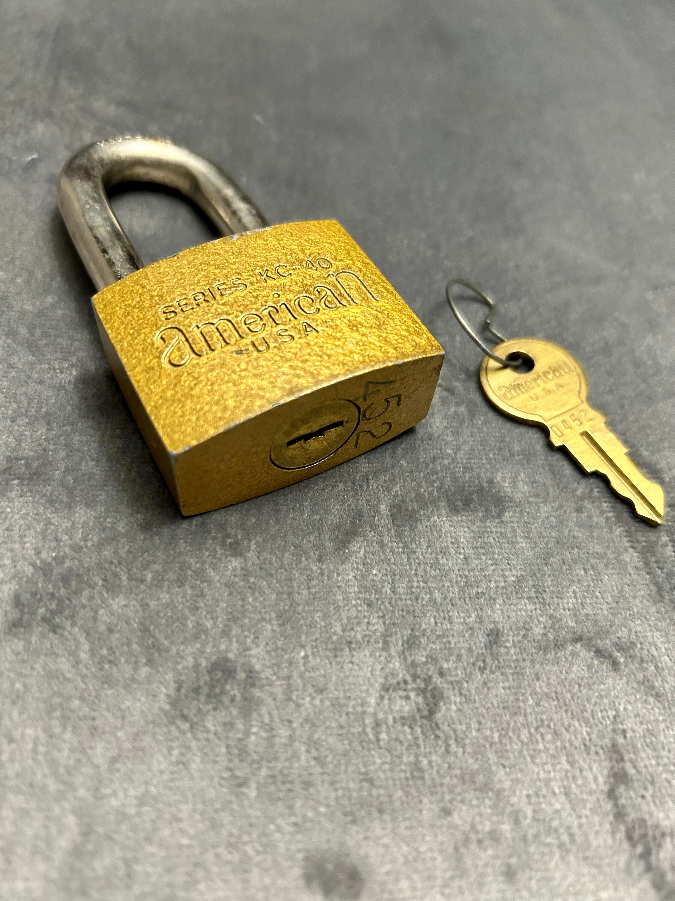 MADE in USA. Vintage Lock. AMERICAN. Series K C-40. #452. Original Key ...