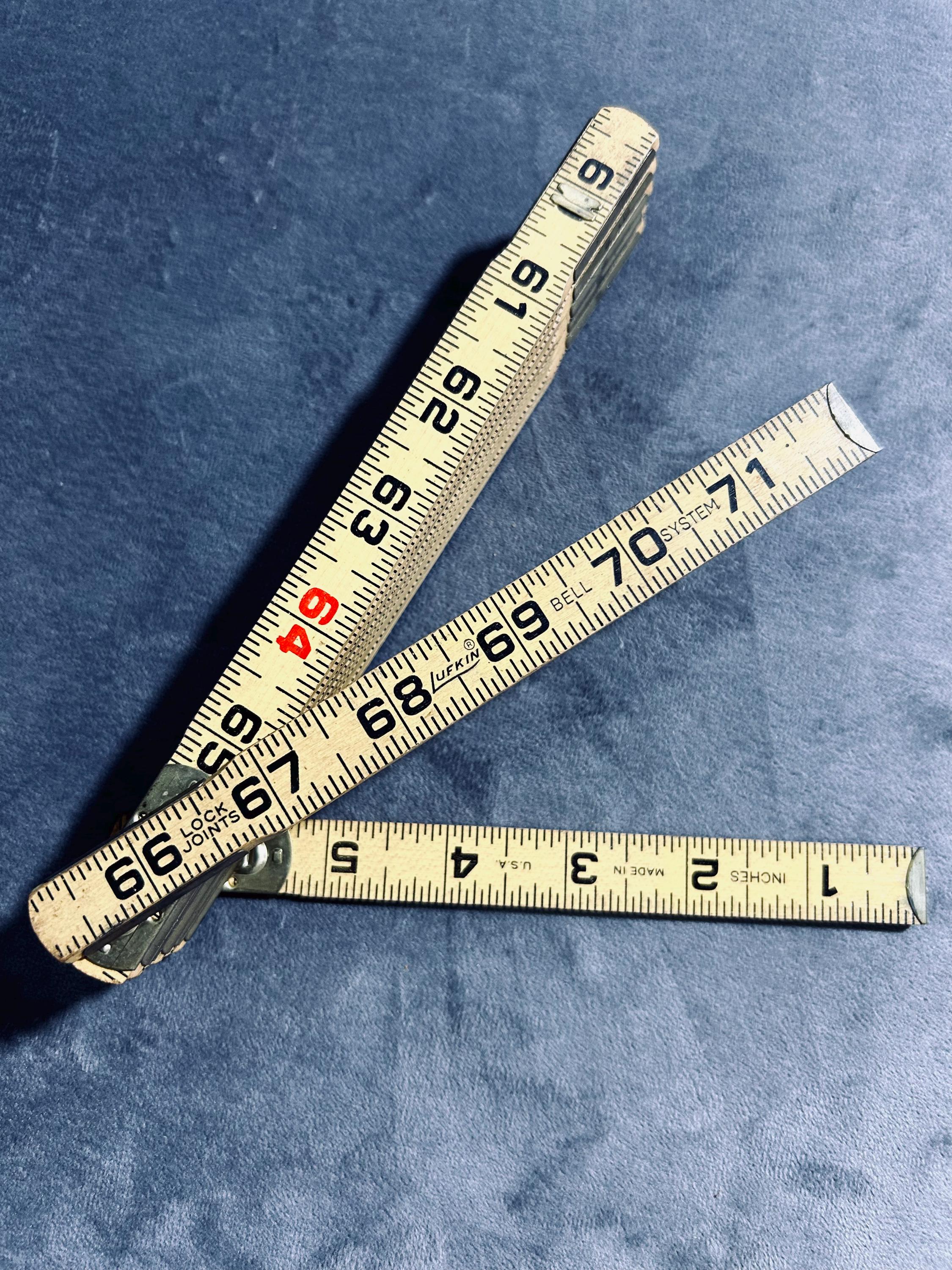 MADE in USA. Vintage LUFKIN 72" Wood Extension Rule. Lock Joints. Bell ...