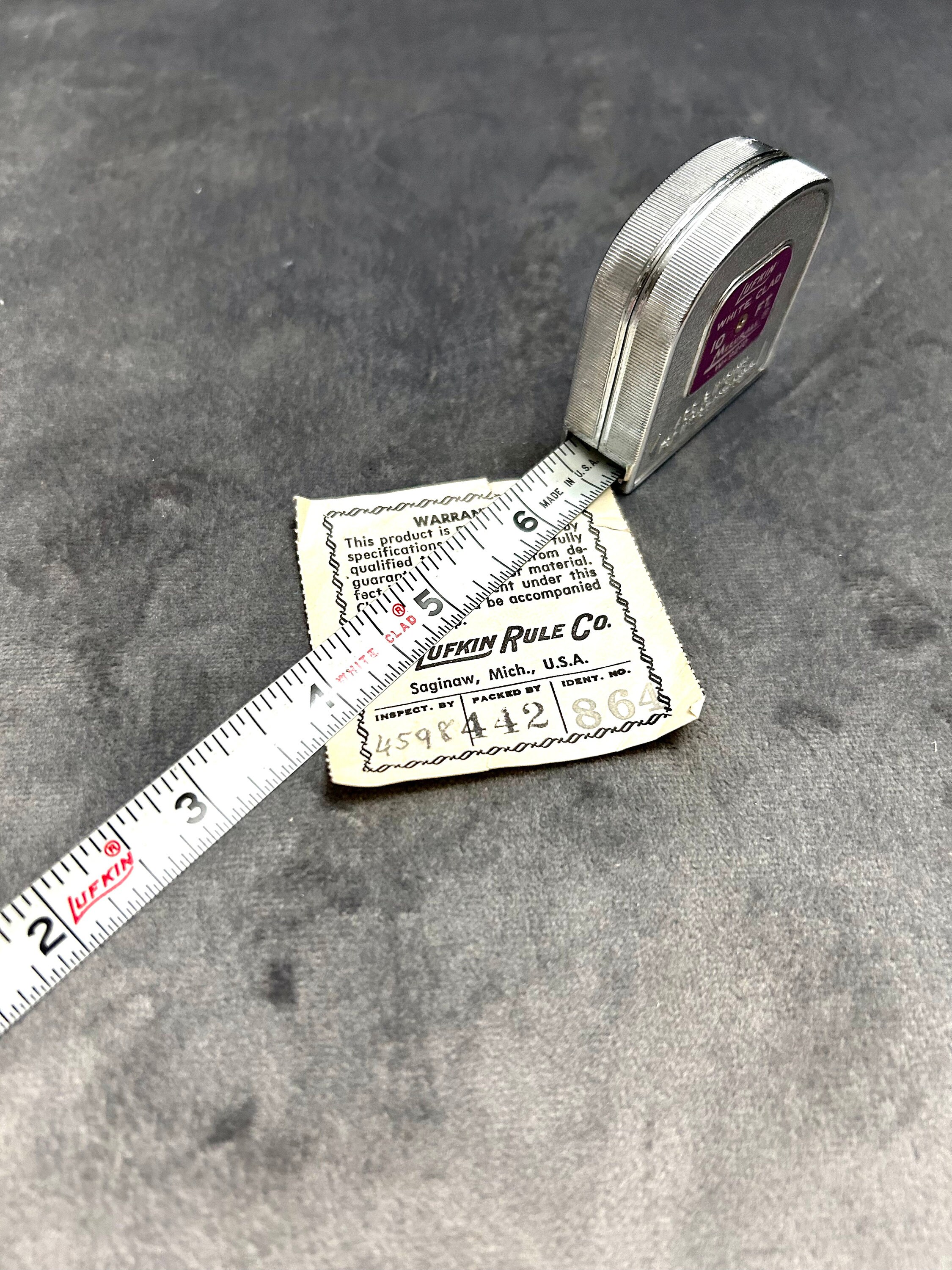 MADE in USA. Vintage LUFKIN White Clad Measuring Tape 10 Ft. Mezur All ...