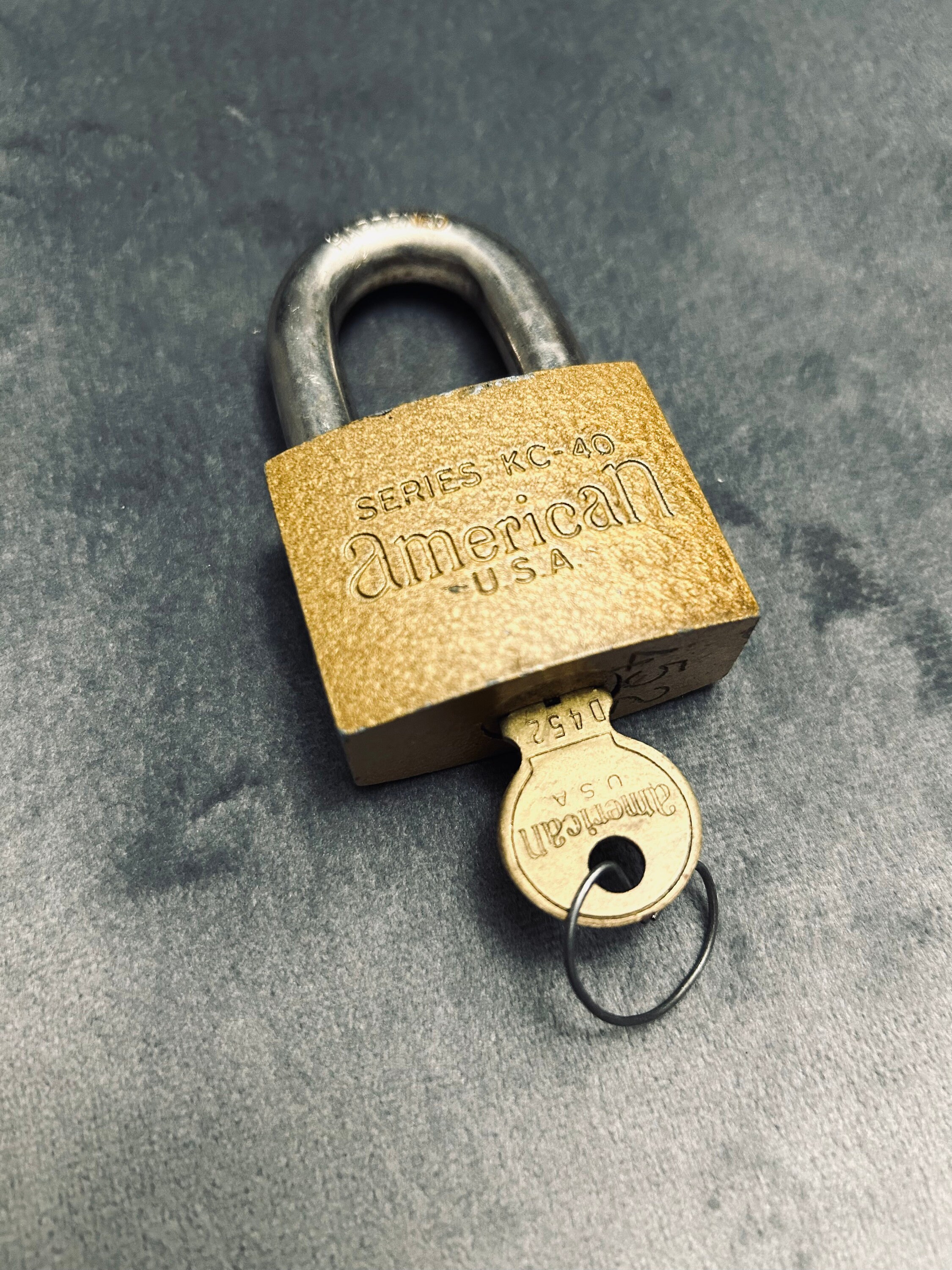 MADE in USA. Vintage Lock. AMERICAN. Series K C-40. #452. Original Key ...