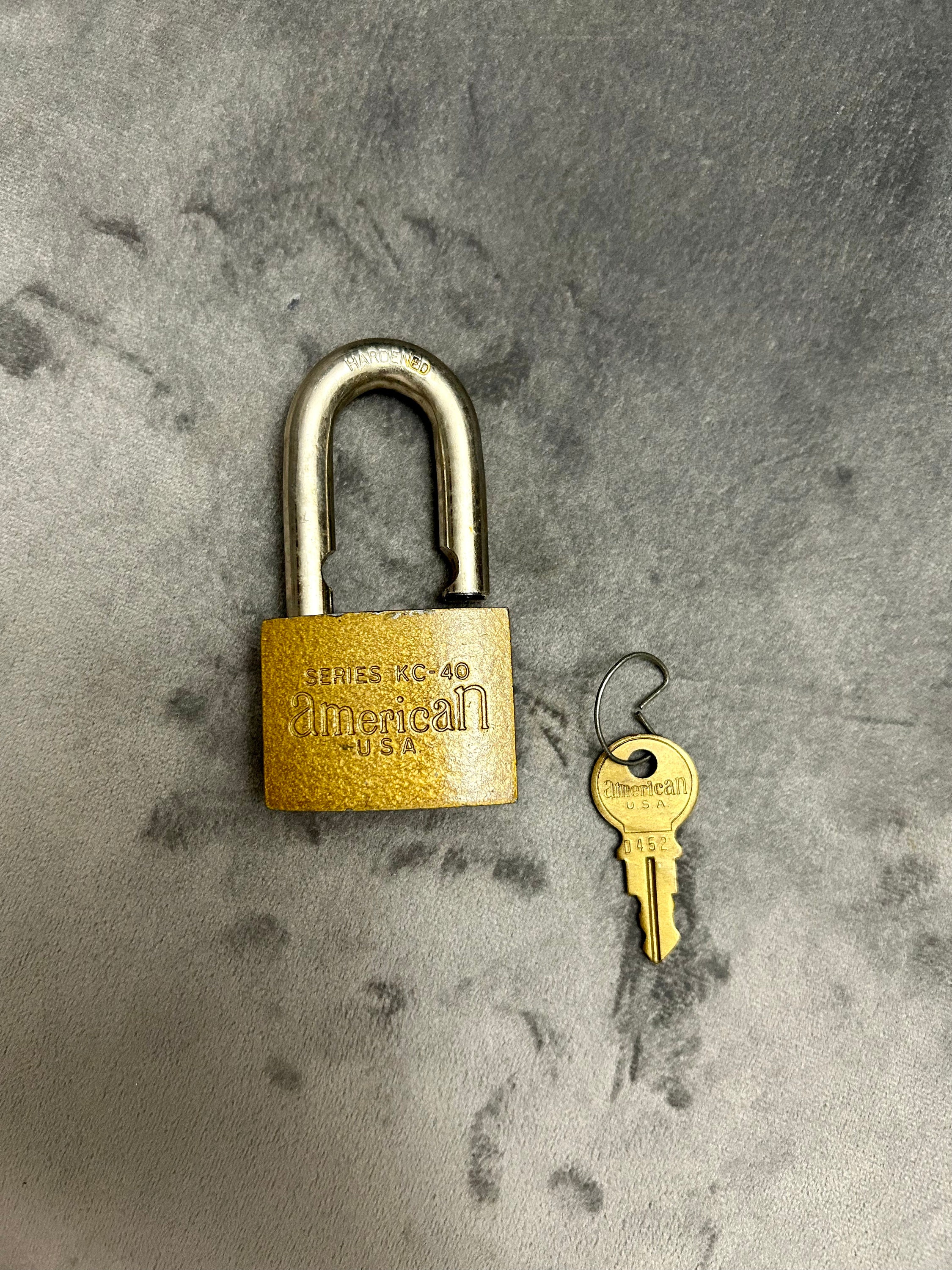 MADE in USA. Vintage Lock. AMERICAN. Series K C-40. #452. Original Key ...