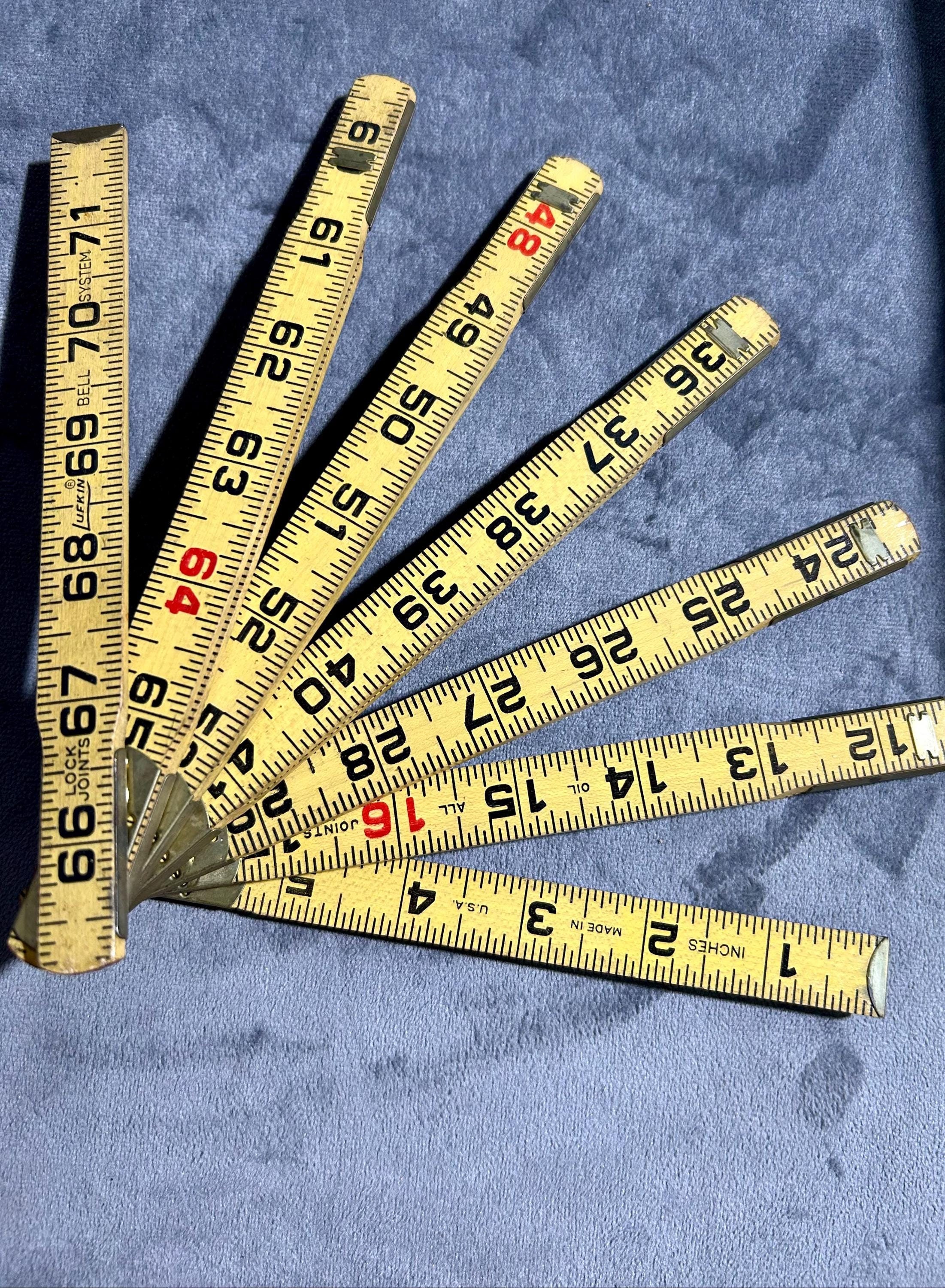 MADE in USA. Vintage LUFKIN 72" Wood Extension Rule. Lock Joints. Bell ...