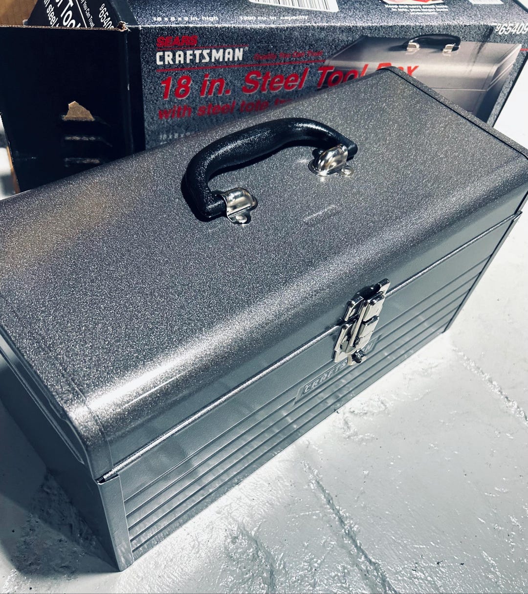 SEARS CRAFTSMAN 18 In. Steel Tool Box With Steel Tote Red Tray ...