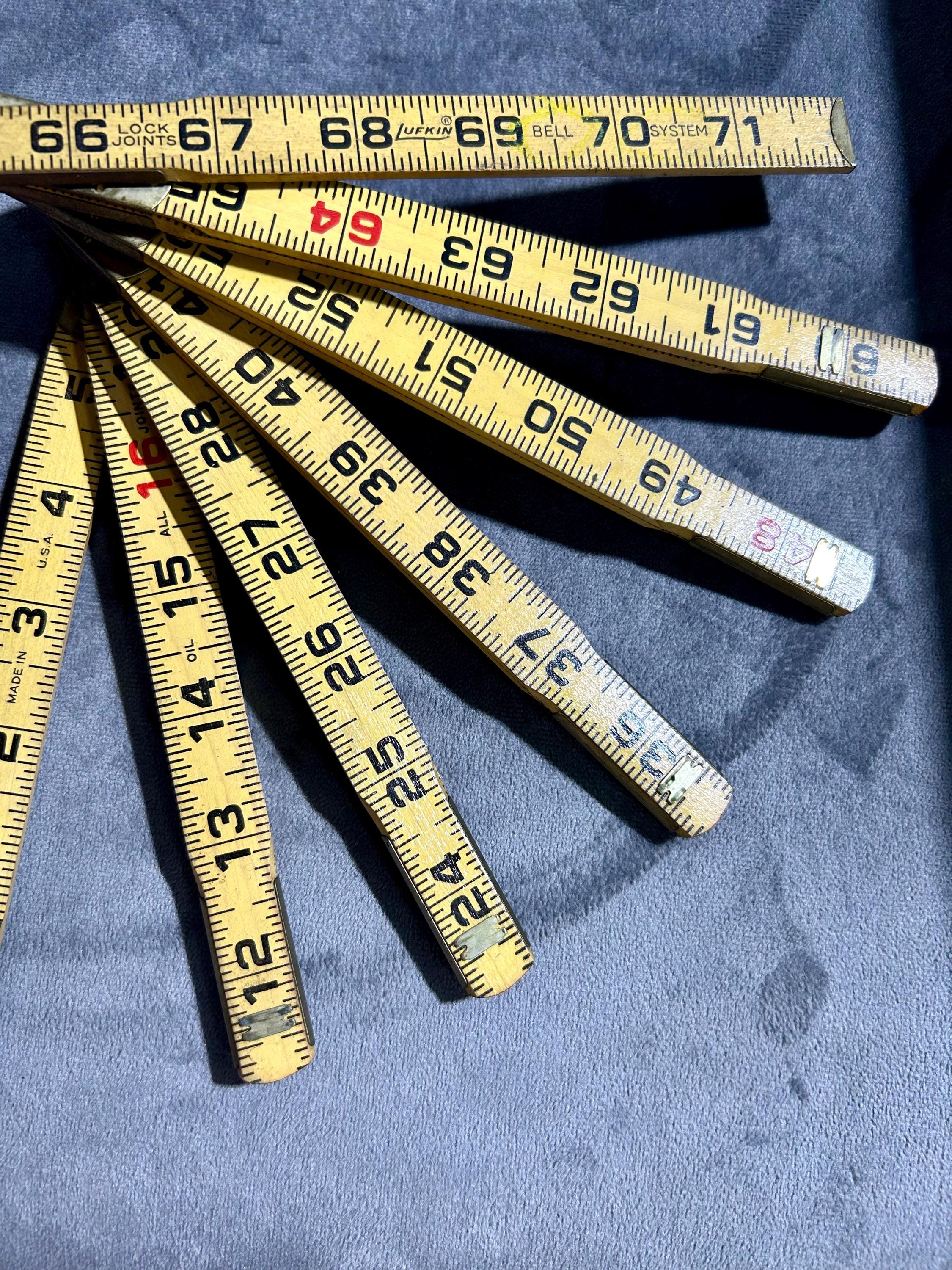 MADE in USA. Vintage LUFKIN 72" Wood Extension Rule. Lock Joints. Bell ...