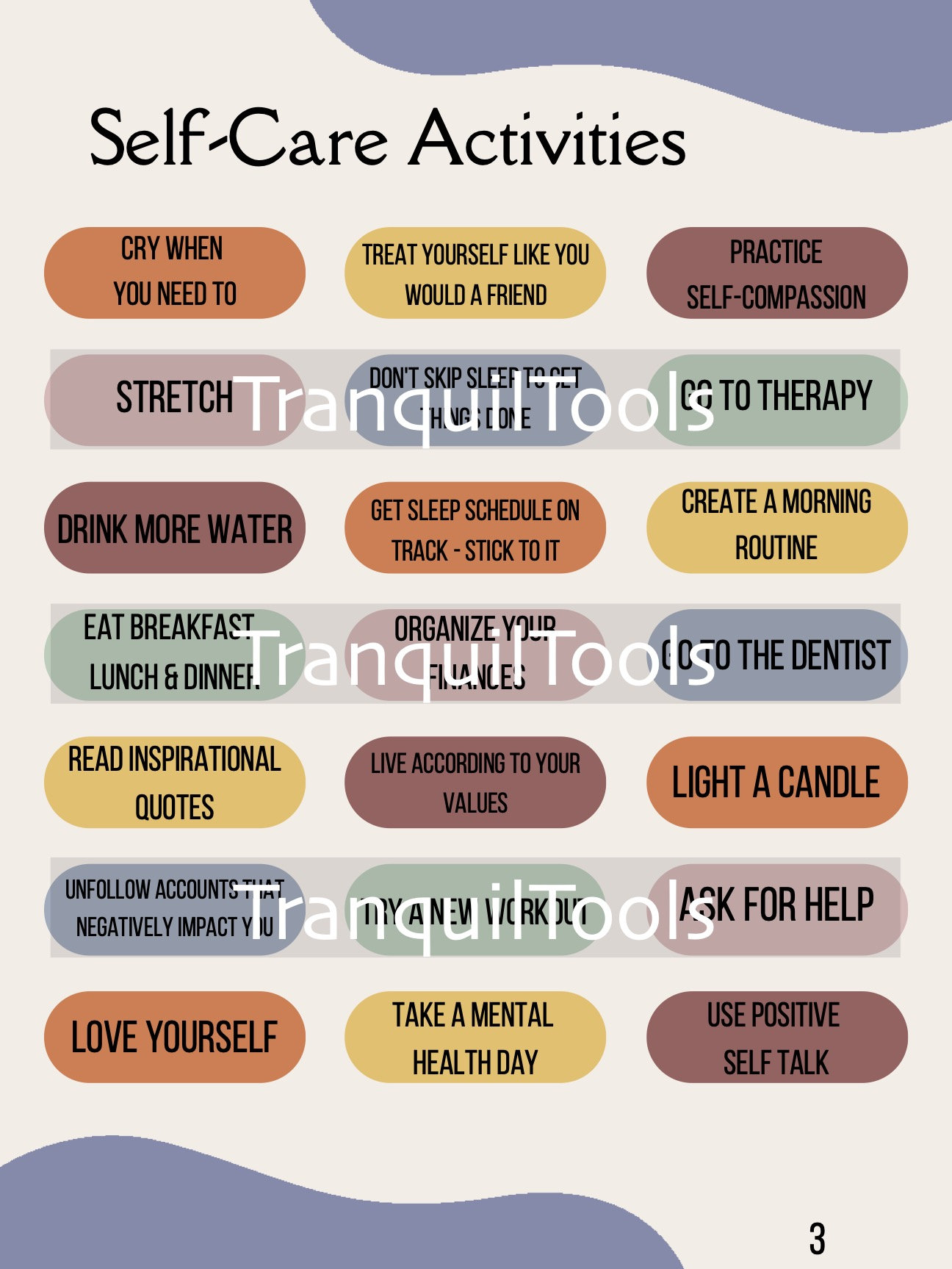 Self Care Activities Handout Mental Health Therapists, Counselors, Self ...