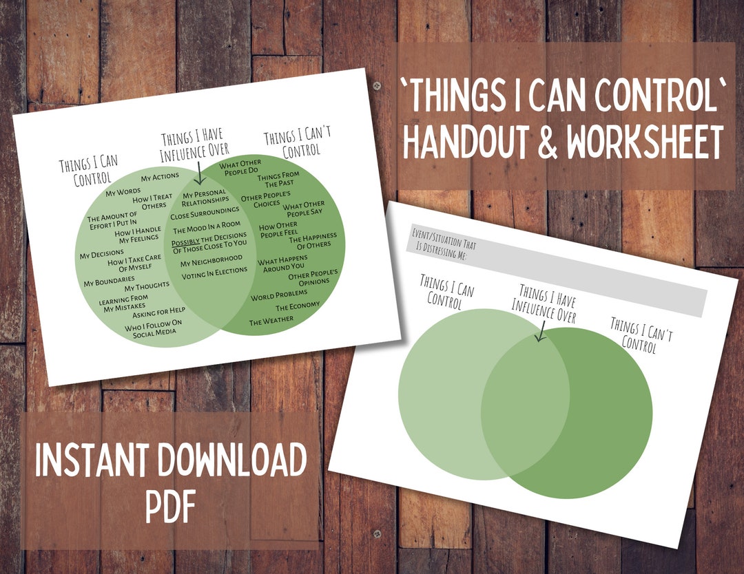 Circle of Control Handout & Worksheet, Mental Health, Therapy ...
