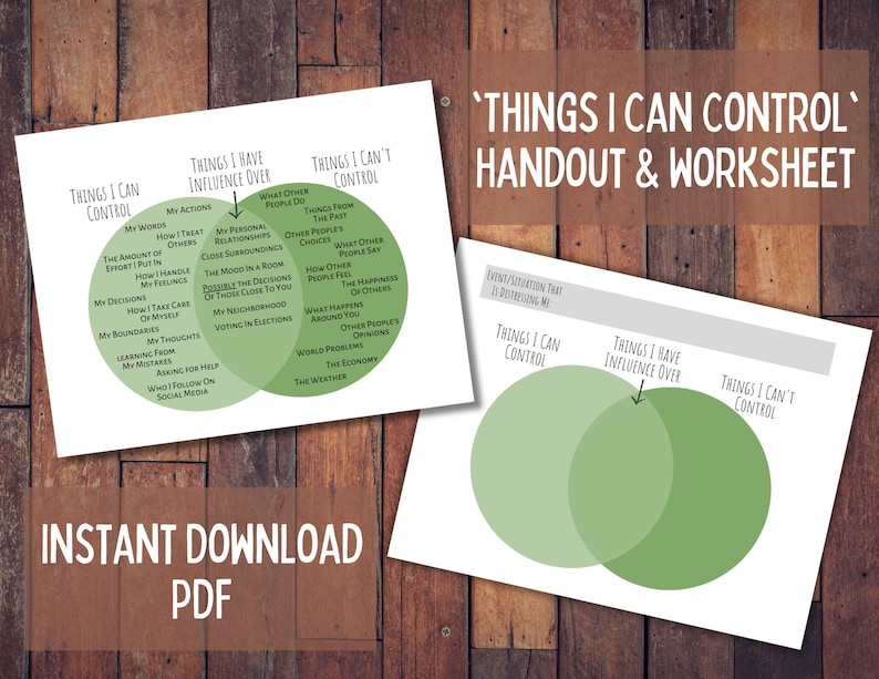 Circle of Control Handout & Worksheet, Mental Health, Therapy ...