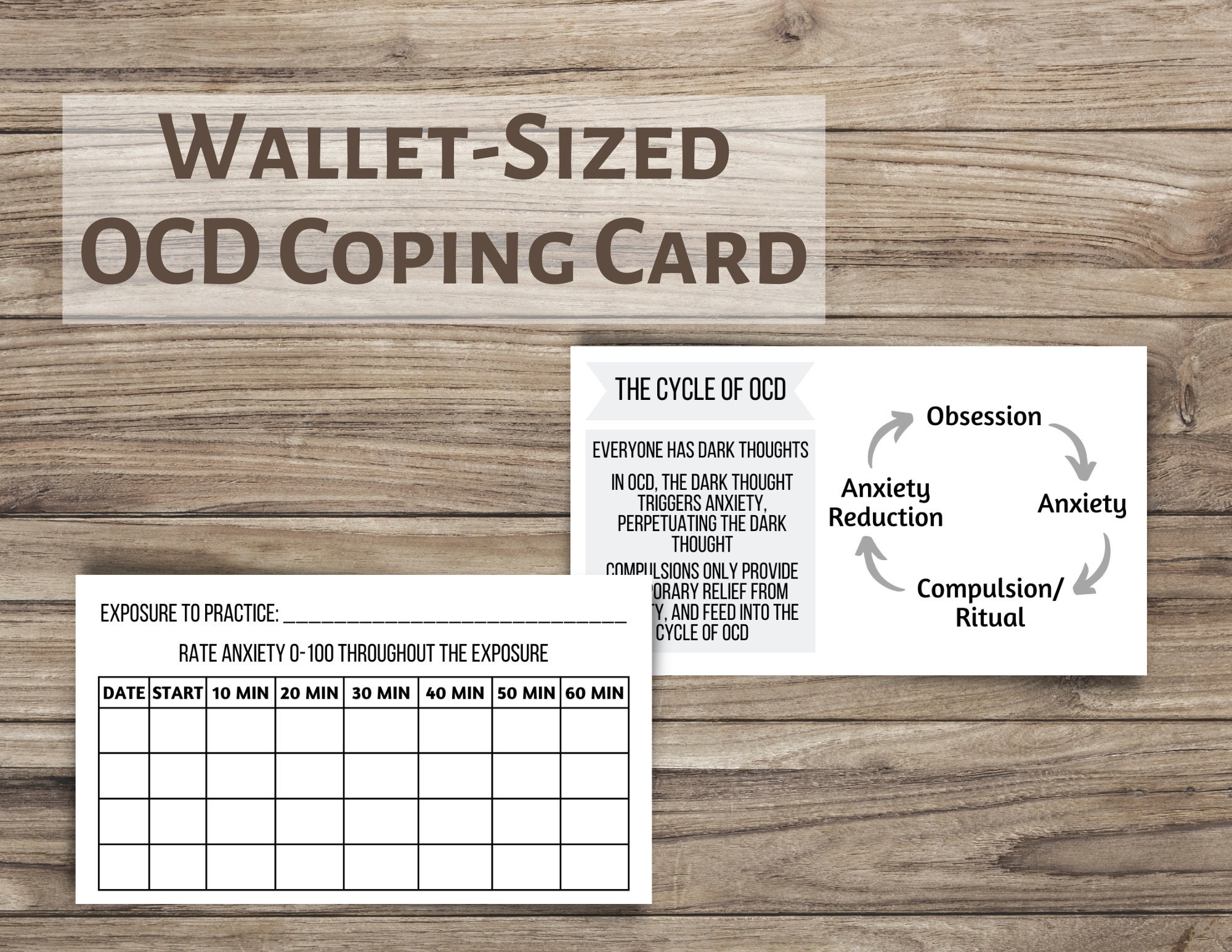 Printable OCD Coping Skills Card - Wallet Sized - Obsessive Compulsive Disorder - Exposure ...