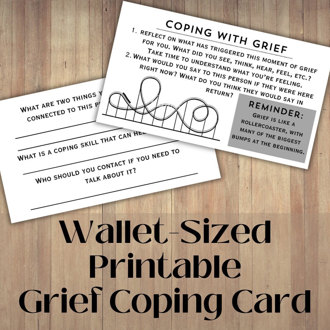 Printable Grief and Loss Coping Card, Grief Handout, Grief Coping ...