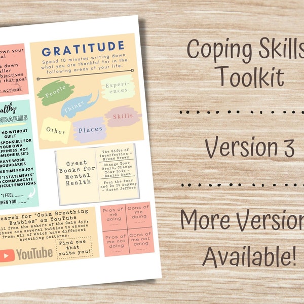 Coping Skill Worksheet - Etsy