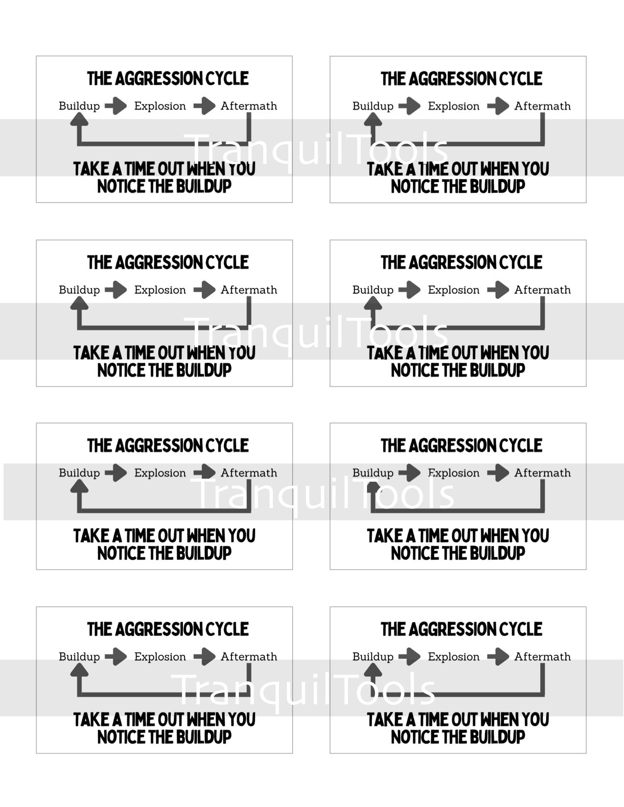 Printable Anger Management Coping Card for Adults, Wallet Sized Anger ...