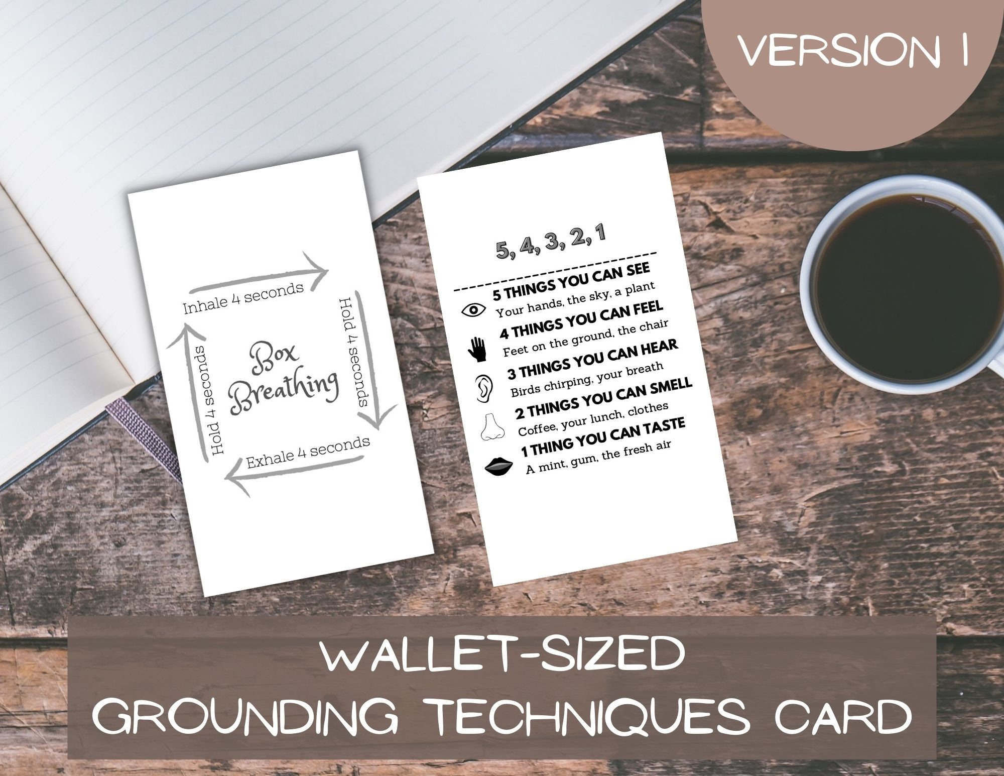 Grounding Techniques Set 1 - Wallet Sized Coping Cards - PDF, Printable ...