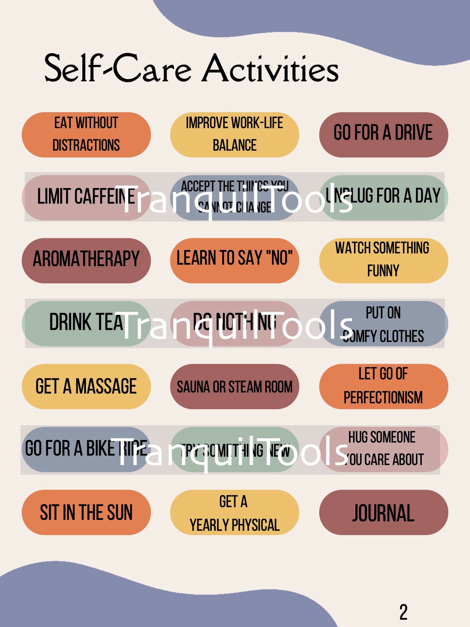 Self Care Activities Handout Mental Health Therapists, Counselors, Self ...