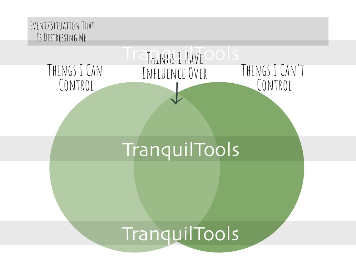 Circle of Control Handout & Worksheet, Mental Health, Therapy ...