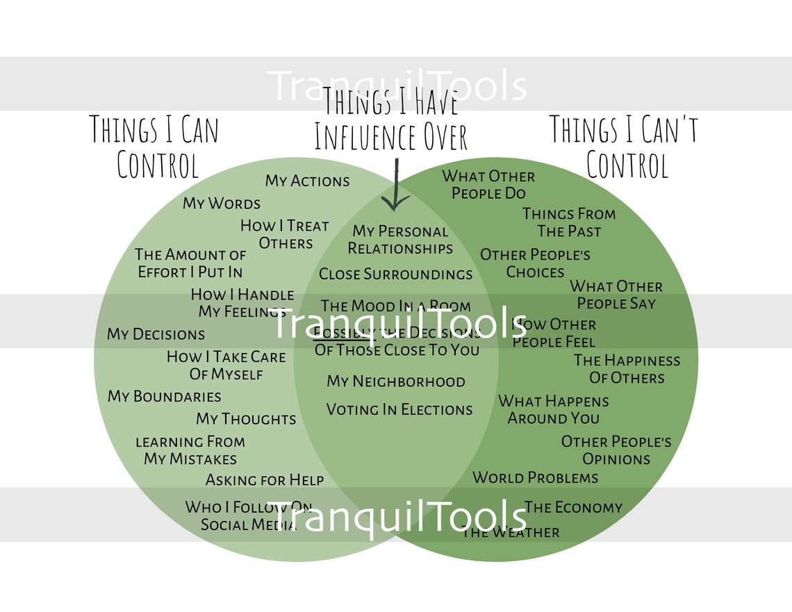 Circle of Control Handout & Worksheet, Mental Health, Therapy ...