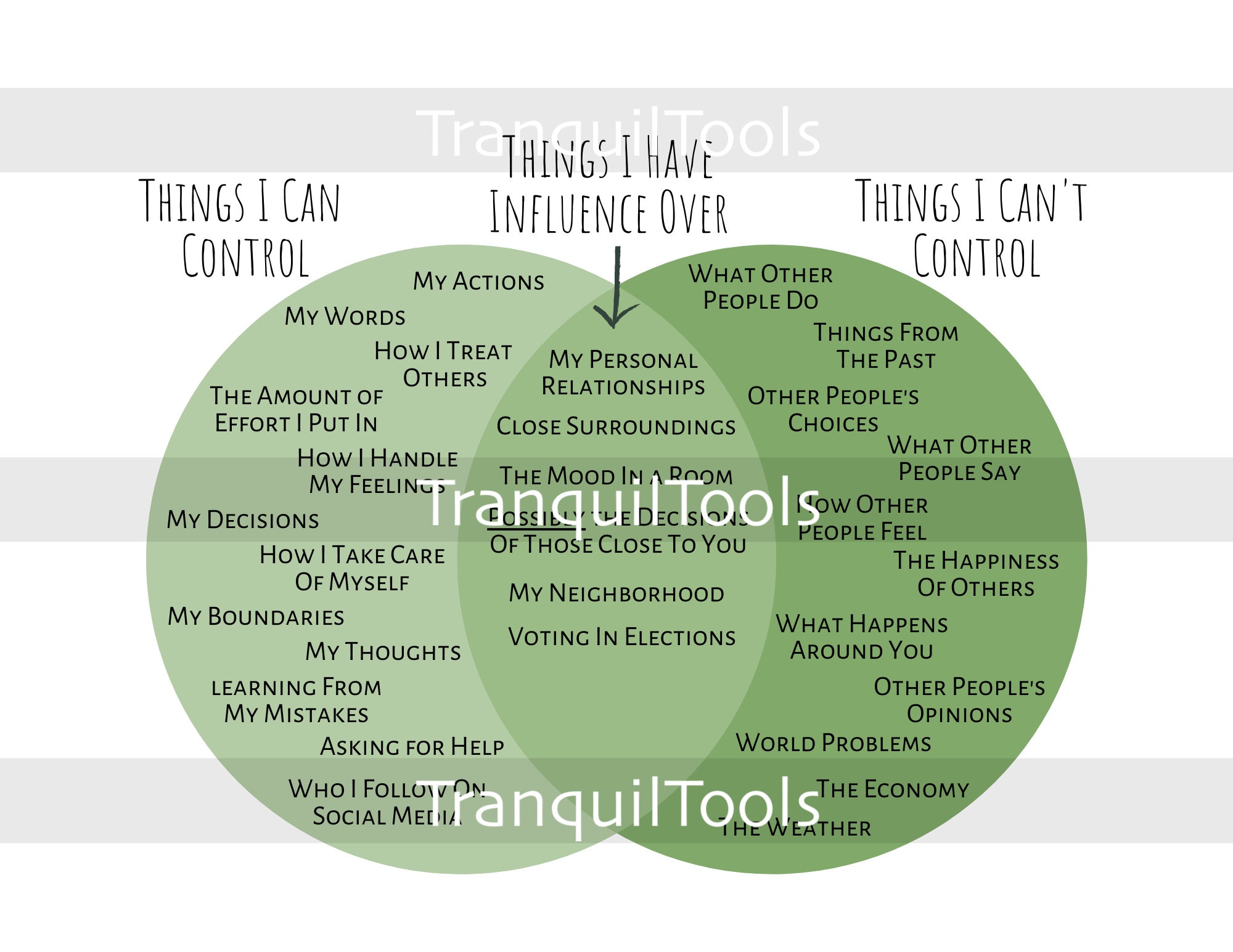 Circle of Control Handout & Worksheet, Mental Health, Therapy ...
