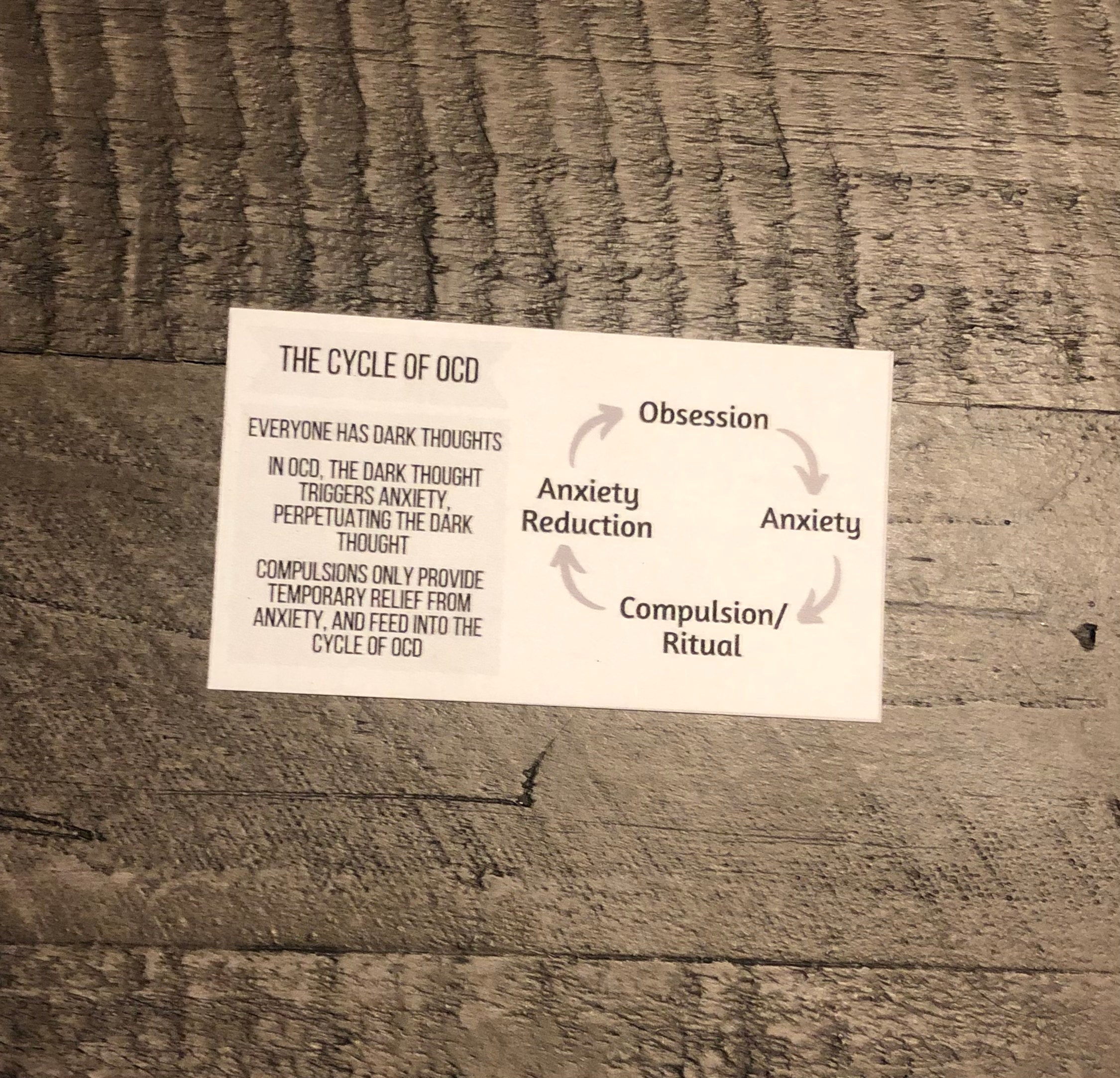 Printable OCD Coping Skills Card - Wallet Sized - Obsessive Compulsive ...