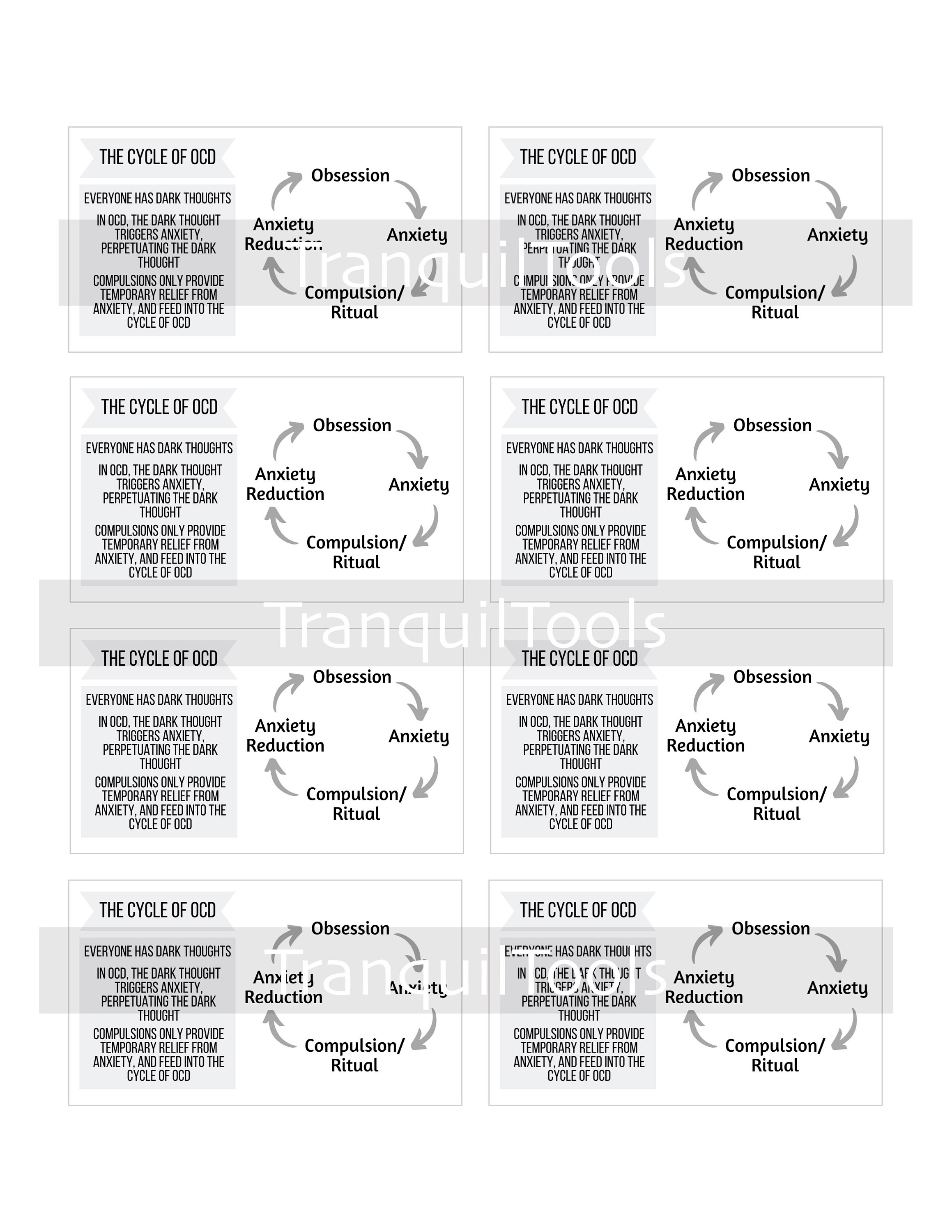 Printable OCD Coping Skills Card - Wallet Sized - Obsessive Compulsive ...