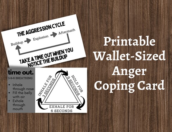 Printable Anger Management Coping Card for Adults Wallet - Etsy