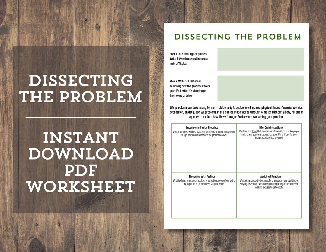 Dissecting the Problem, Problem Solving Worksheet, Acceptance and ...