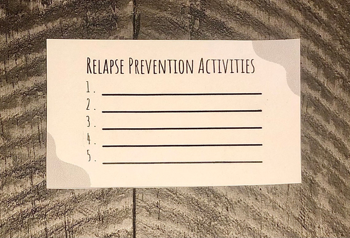 Relapse Prevention Activity Card, Sobriety Skills (wallet Sized, PDF ...